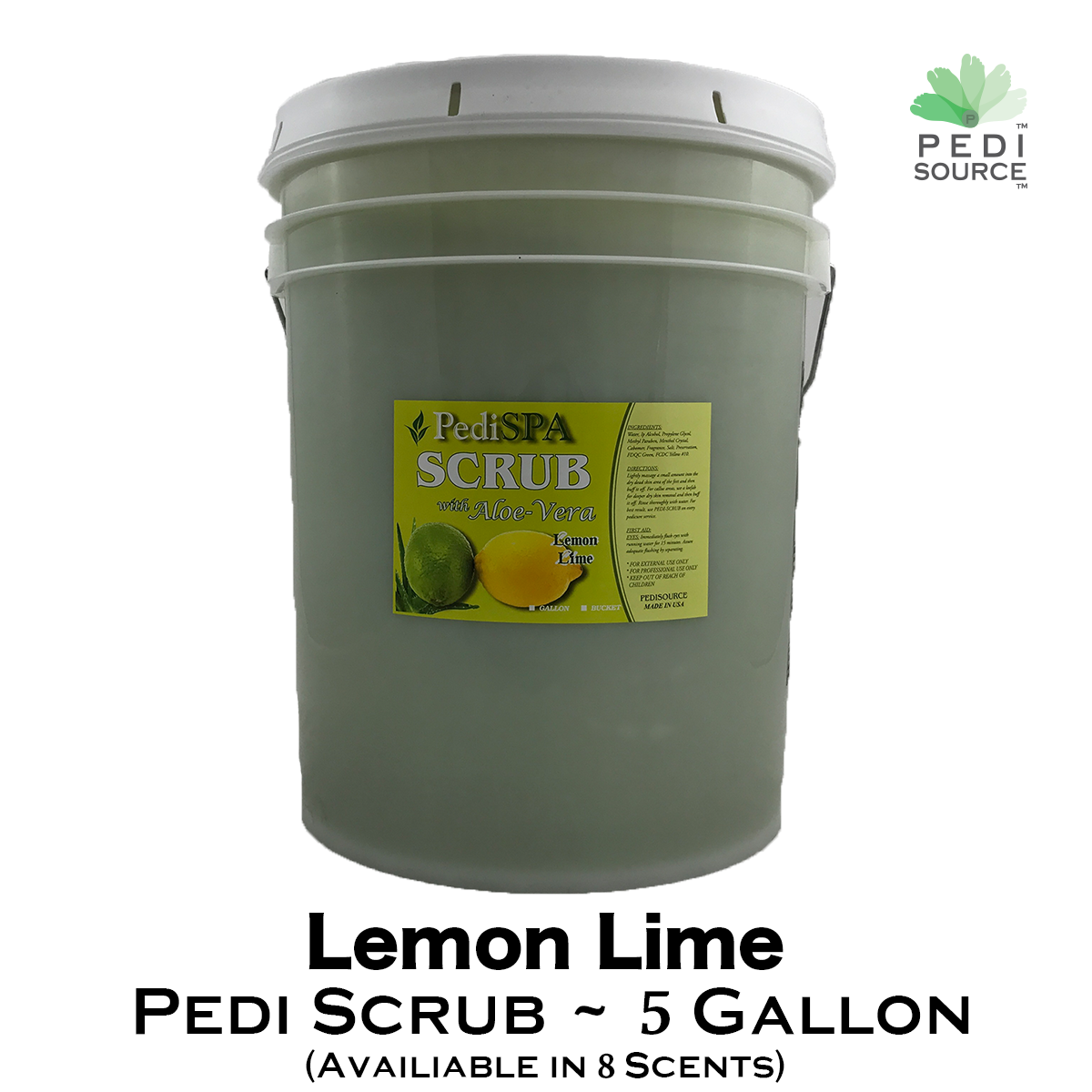 Pedi Scrub ~ 5 Gallon Bucket ~ Lemon Lime – PediSource Nail Supply